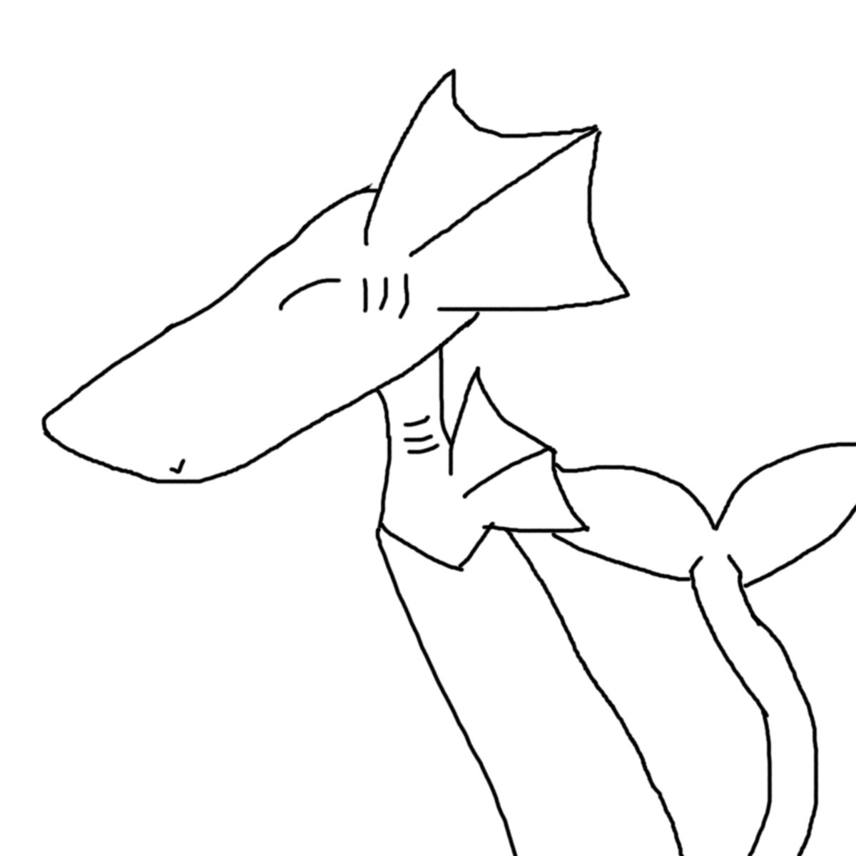 Shark(Uncolored) - Fanart - Stray Fawn Community